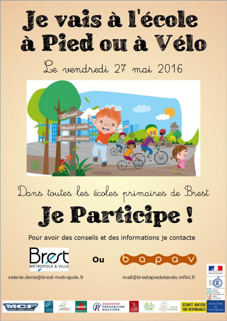Journée « Je vais à l’école à pied ou à vélo » le 27 mai – BaPaV ...